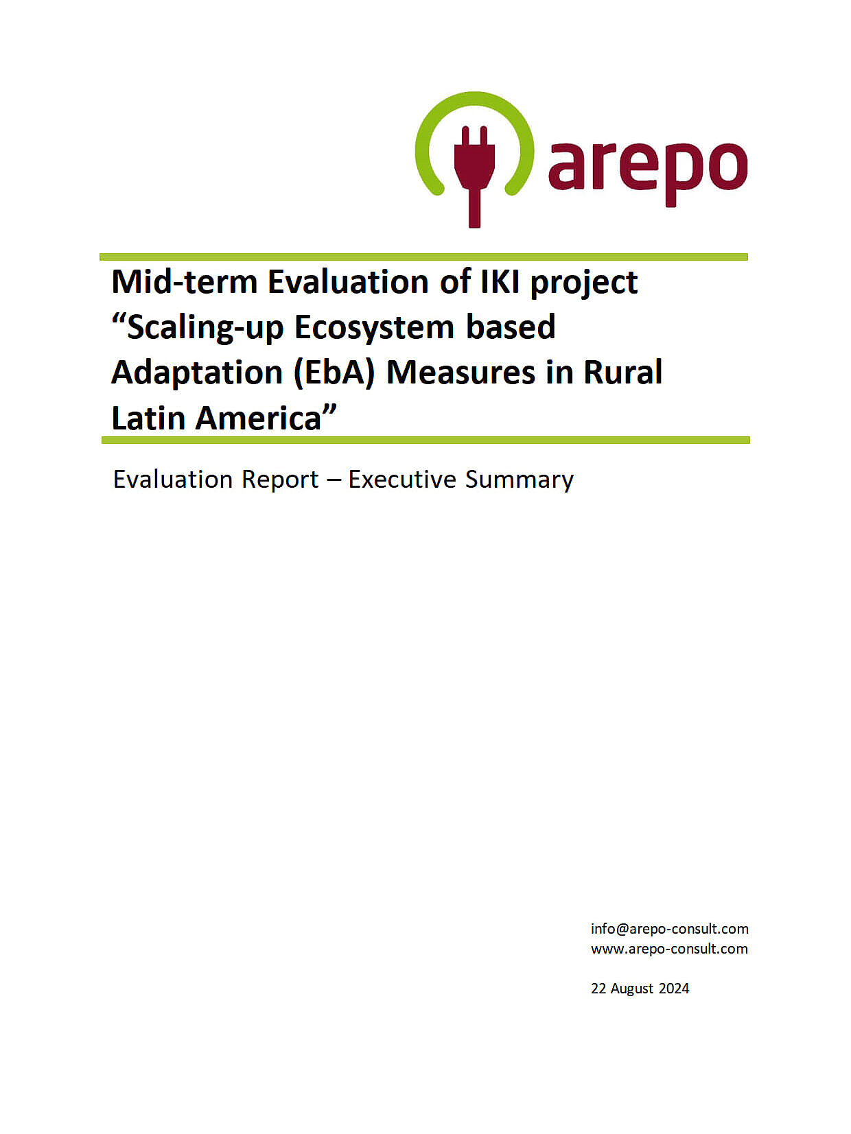 Executive Summary Mid-Term Evaluation “Scaling-up Ecosystem based ...