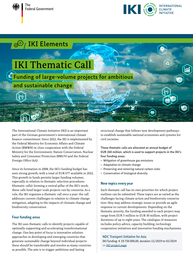 IKI Thematic Call: Funding of large-volume projects for ambitious and ...
