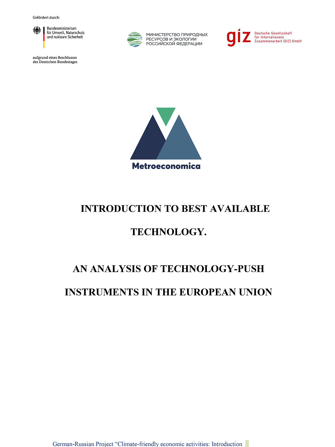Introduction to Best Available Technology. An Analysis of Technology ...